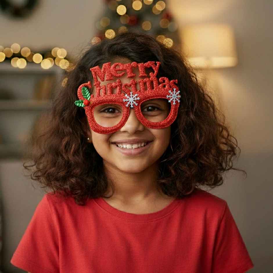 Buy Merry Christmas Red Glitter Goggles | Picfest Online - Price @ ₹87 ...