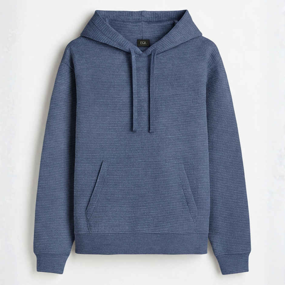 Buy EQL Men's Oversized Fit Hoodie | Denim Blue Marl | M Online - Price ...