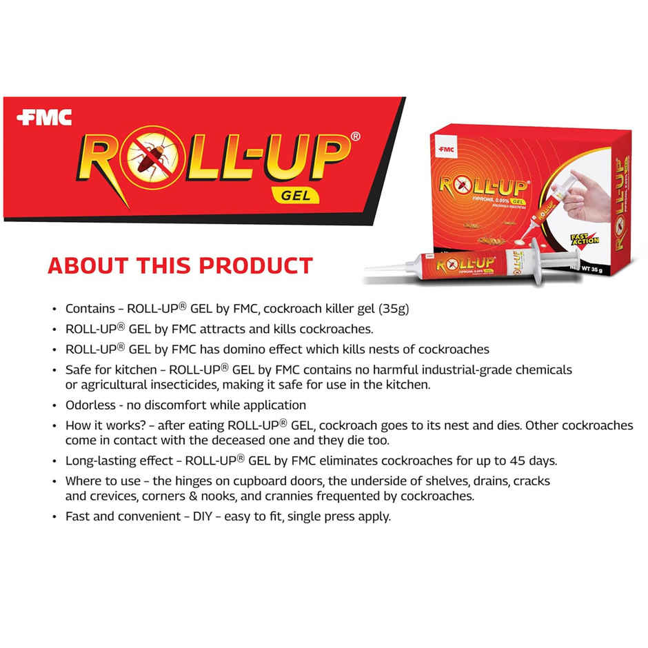 Buy Bayer Roll Up Gel - Cockroach Killer | Domino Effect | Long Lasting ...