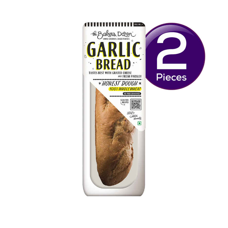 Buy The Baker's Dozen Zero Maida Garlic Bread No Palm Oil No ...