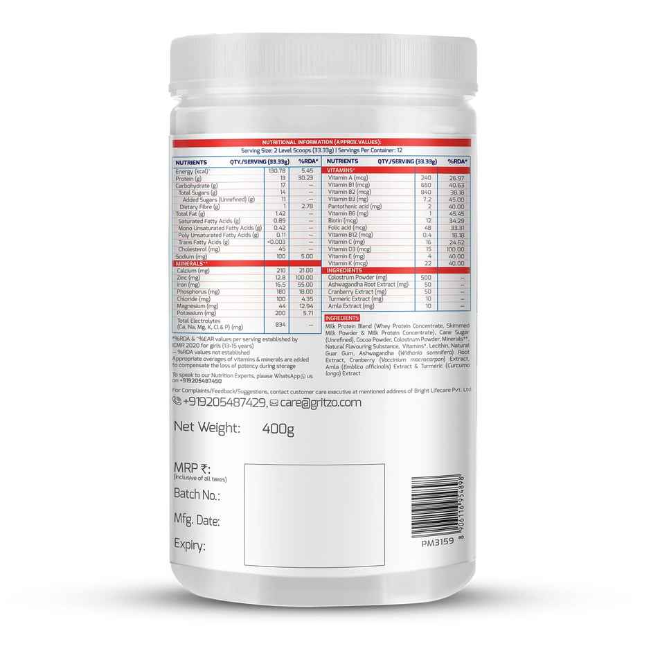 Buy Gritzo Supermilk Chocolate Drink Mix | For +13 years Kids Online ...