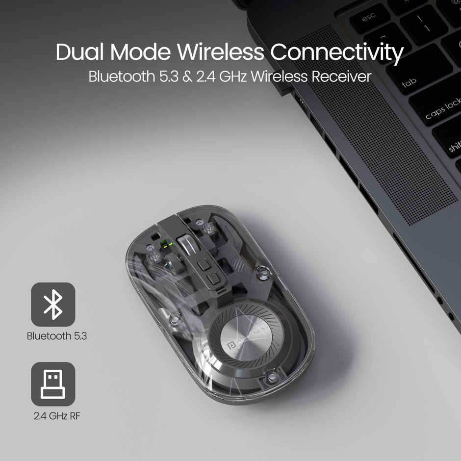Buy Portronics Toad 8 Transparent Wireless Bluetooth Mouse with ...