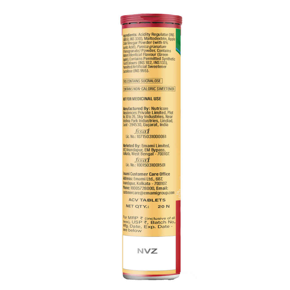 Zandu Apple Cider Vinegar ACV Effervescent Tablets - Buy at ₹415 Online ...