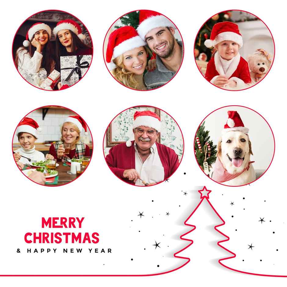 Buy Red and White Velvet Classic Fur Merry Christmas Hats, Santa Claus ...
