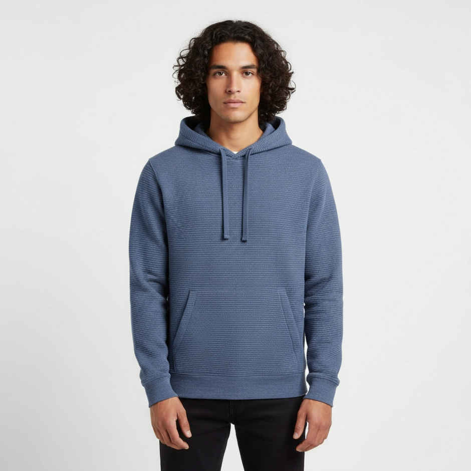 Buy EQL Men's Oversized Fit Hoodie | Denim Blue Marl | M Online - Price ...
