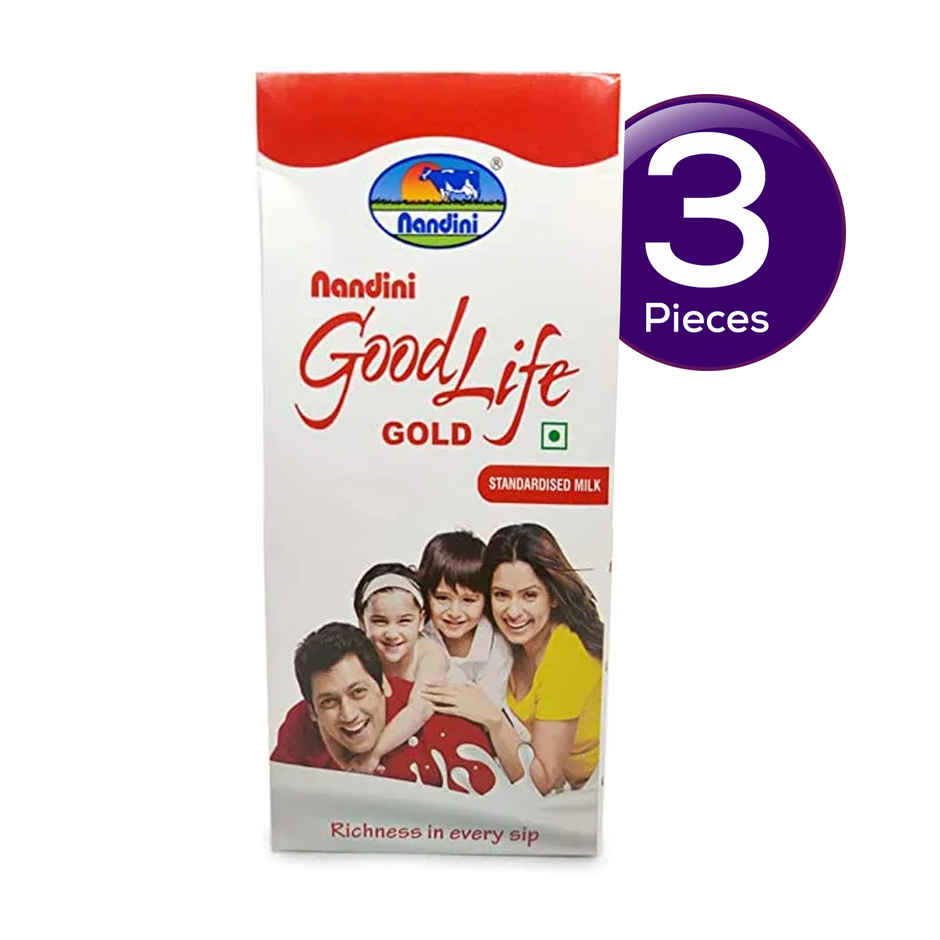 Buy Nandini Goodlife Gold UHT Milk (Tetra Pack) Combo Online - Price ...