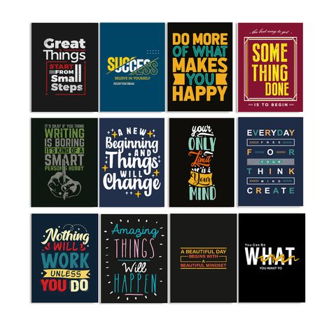 Buy Paper Plane Design Motivational Wall Posters | Set of 12 | (29 cm x ...