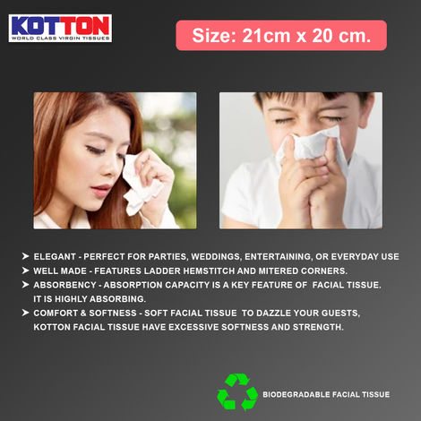 Buy Kotton Facial Tissues Box - 2 Ply - 100% Virgin Pulp-Paper Box ...