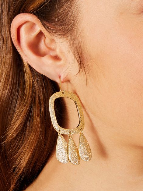 Buy Accessorize London Women's Gold Statement Square Earrings - Gold ...