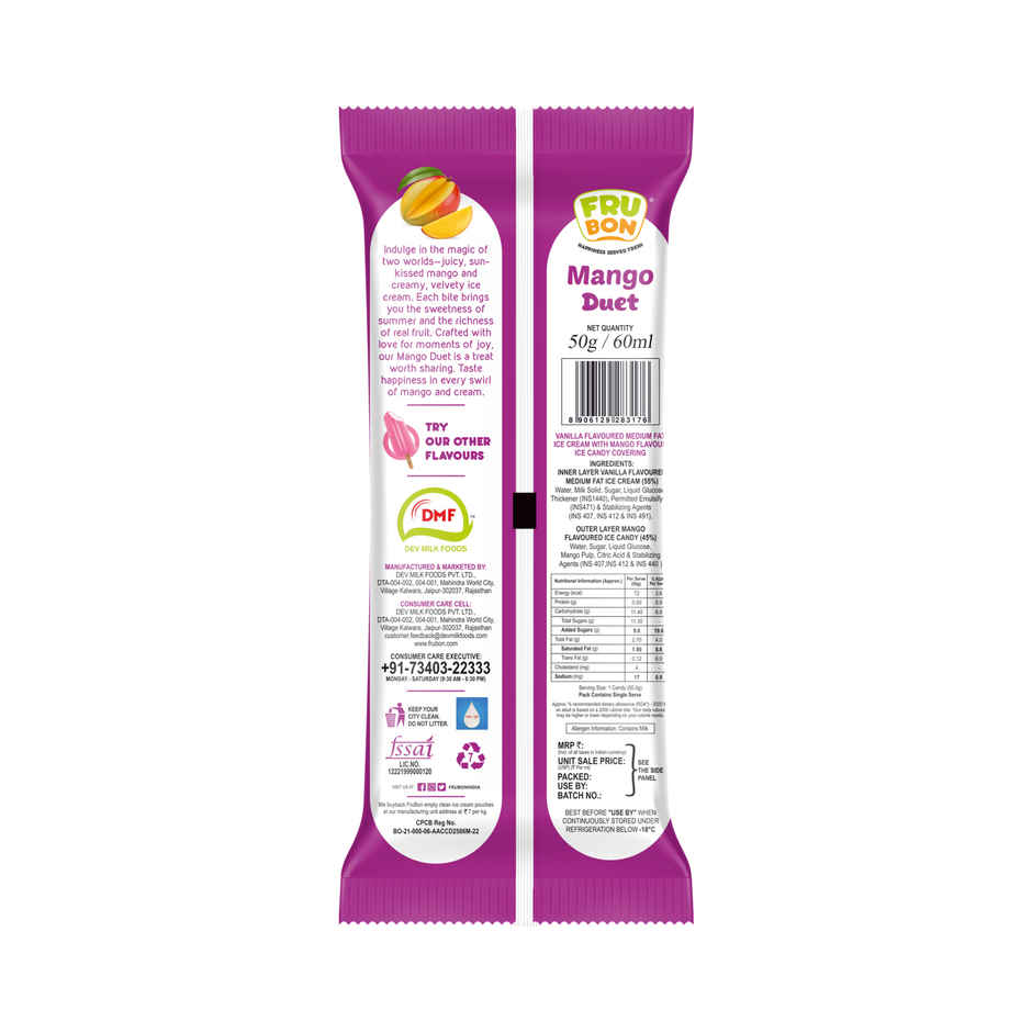 Buy FruBon Mango Duet Ice Cream Stick Online - Price @ ₹38 | Instant ...