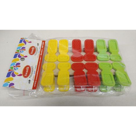Buy Swastik Housewares Punch Heavy Duty Cloth Clip Multicolor | Set of ...