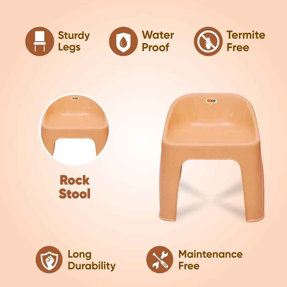 Buy Avro Furniture Rock-Small Sitting Stool with Backrest-Beige- Set of ...