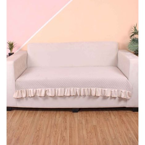 Buy Casacraft by Pepperfry Sofa Cover | 3 Seater | Vanilla Ice Online ...