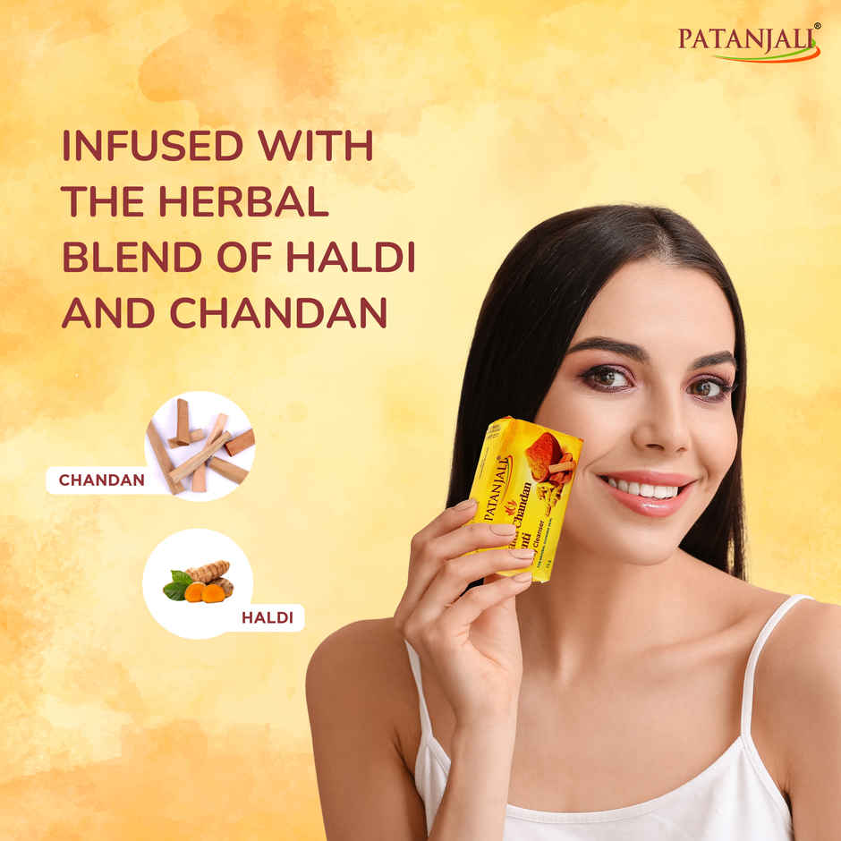 Buy Patanjali Haldi Chandan Body Cleanser Refreshing Bath Soap Bathing ...