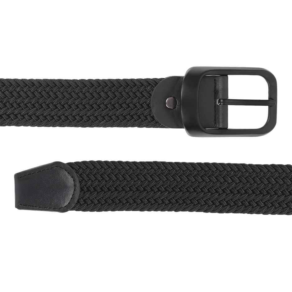 Buy Zoro United Men's Solid Woven Fabric Belt | Black - Free Size ...