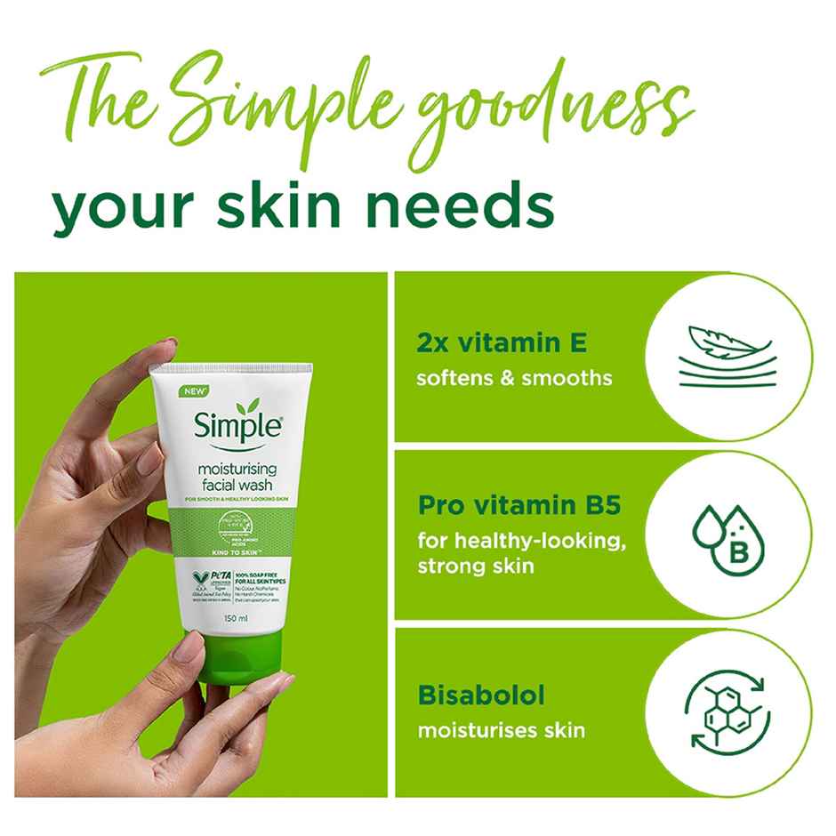 Buy Simple Kind To Skin Moisturising Facial Wash Online - Price @ ₹231 ...