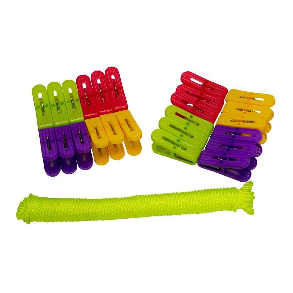 Swastik Houseware Premium Plastic Cloth Clips With Rope - 10 m - Buy at ...