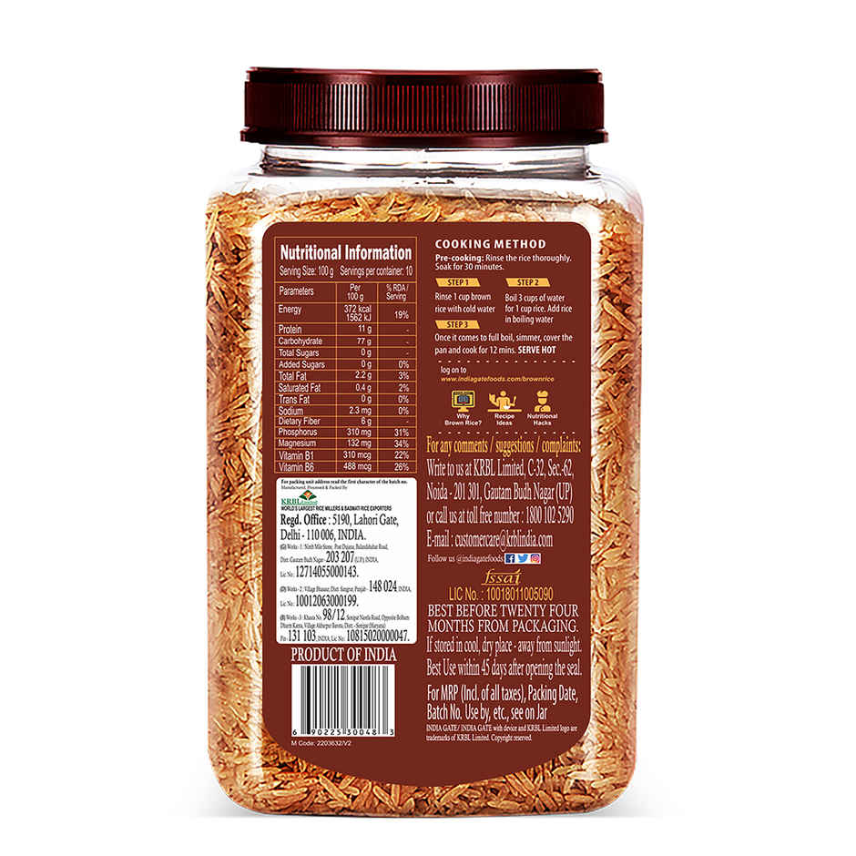 India Gate Brown Basmati Rice - Buy at ₹125 Online | Instant Delivery ...