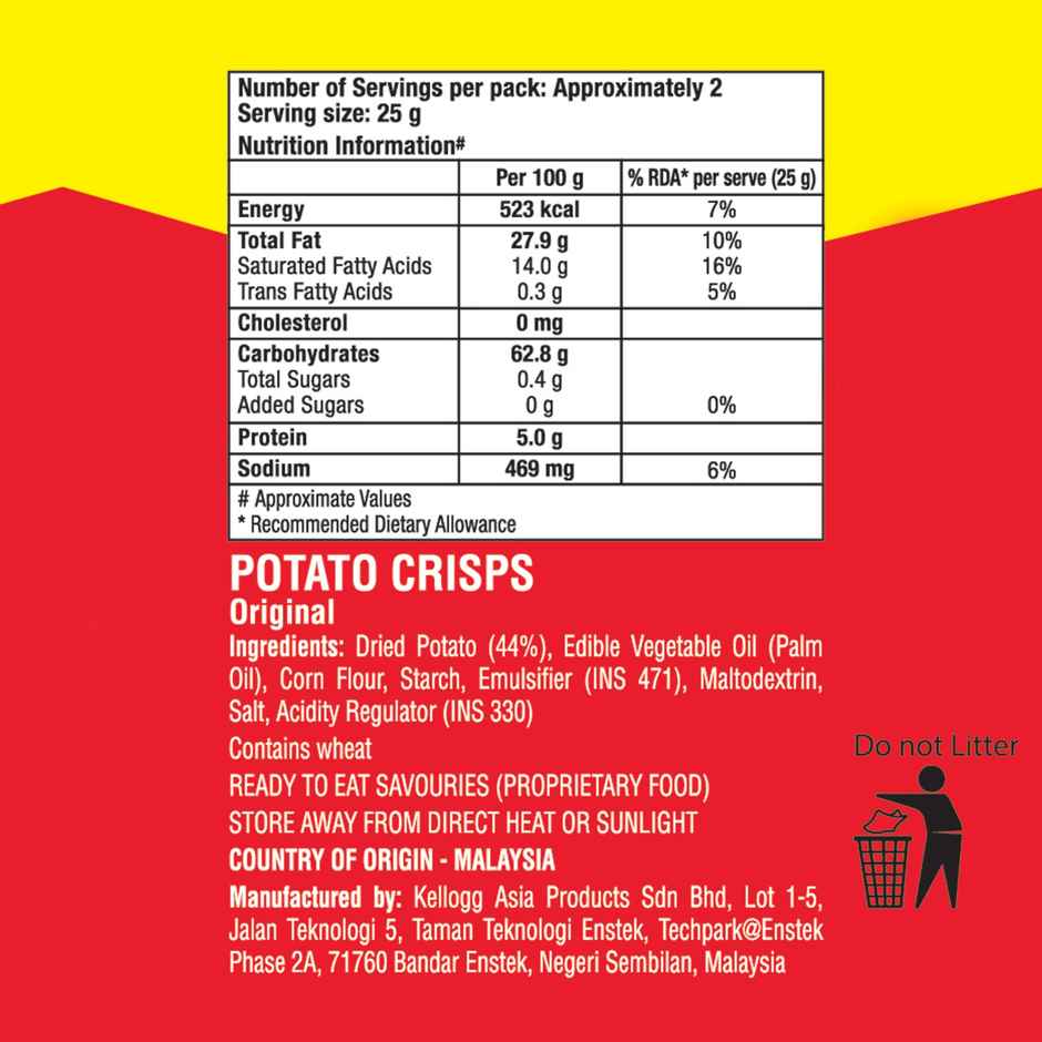 Buy Pringles Potato Chips Original Flavour |Crispy Snack Online - Price ...