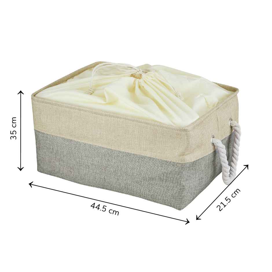 Buy Kolorr Flourish Large Cloth Basket|Grey Baskets For Organizing ...