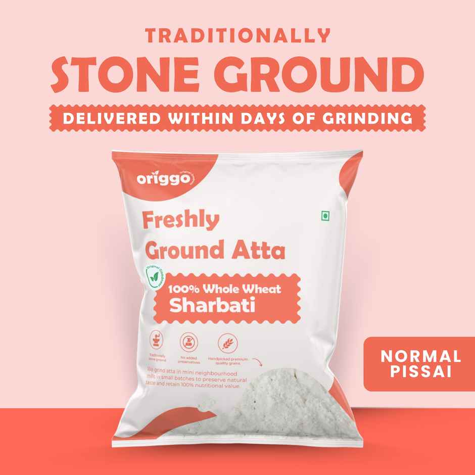 Origgo Sharbati Stone Ground Atta-Normal Pissai - Buy at ₹401 Online ...