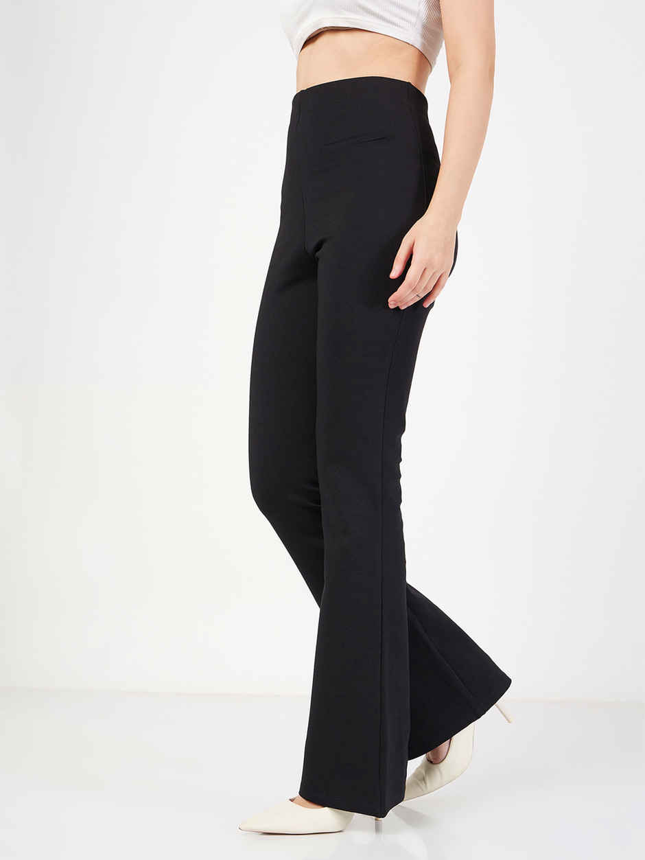 Buy SASSAFRAS Women's Bone Pocket Bell Bottom Pants | Black - S Online ...