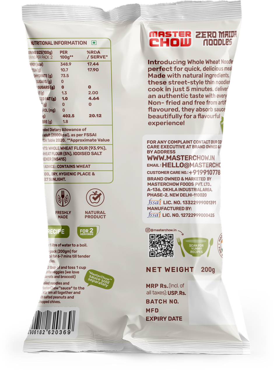 Buy MasterChow Zero Maida Instant Noodles | Packet Online - Price @ ₹63 ...