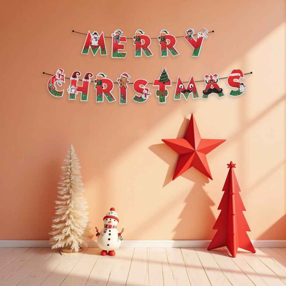 Buy Merry Christmas Theme Banner - Festive Decor for Christmas Party ...