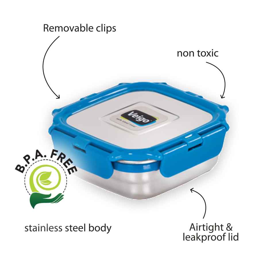 Buy Veigo Medium Stainless Steel Leak Proof Lunch Box Container | 330 ...