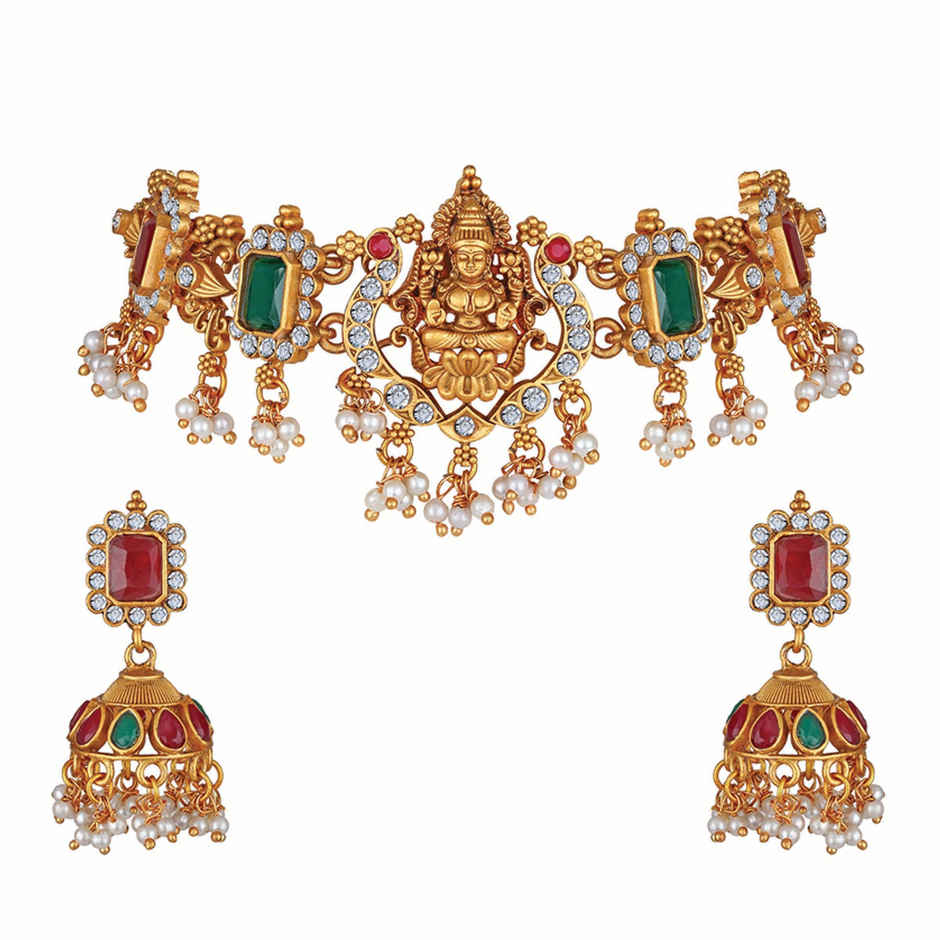 Buy Shining Diva Fashion Stylish Design Pearl Choker Traditional Temple ...