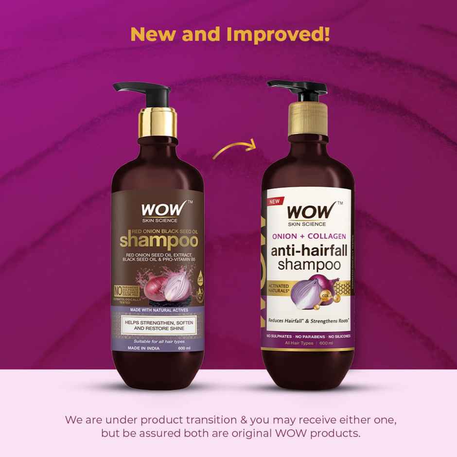 Buy Wow Skin Science Red Onion Black Seed Oil Shampoo Online - Price @ ₹372 | Instant Delivery ...