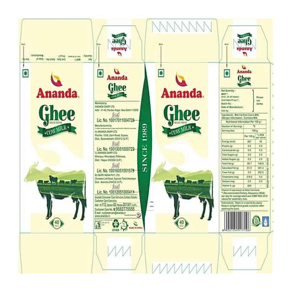 Buy Ananda Cow Ghee | Made With Bilona Online - Price @ ₹550 | Instant ...