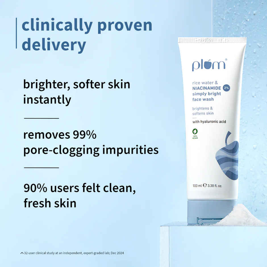 Buy Plum Simply Bright 2% Niacinamide Face Wash With Rice Water Online ...