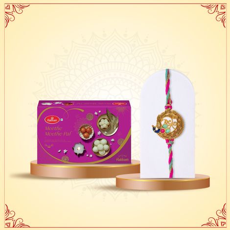 Buy Ecraftindia Peacock Kundan Rakhi For Brother | Raksha Bandhan Rakhi ...