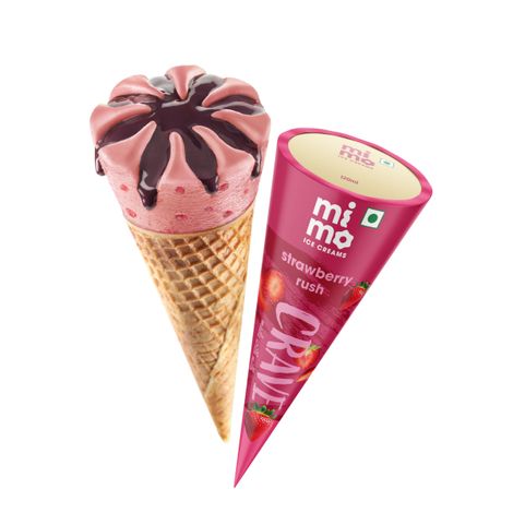 Buy Mimo Crave Cone Strawberry Rush Ice Cream Online - Price @ ₹50 ...