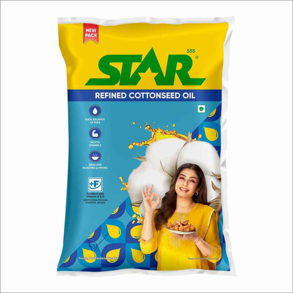 Star 555 Refined Cotton Seed Oil Pouch - Buy at ₹155 Online | Instant ...