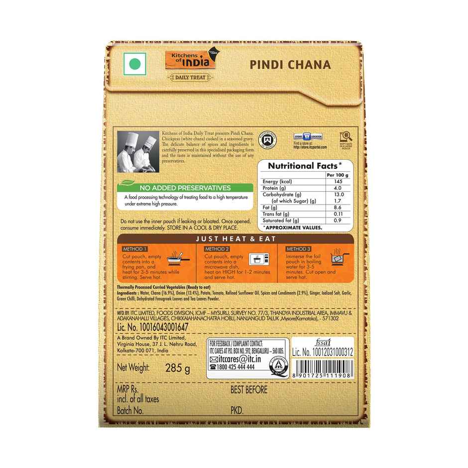 Kitchens Of India Pindi Chana Masala - Buy at ₹90 Online | Instant ...