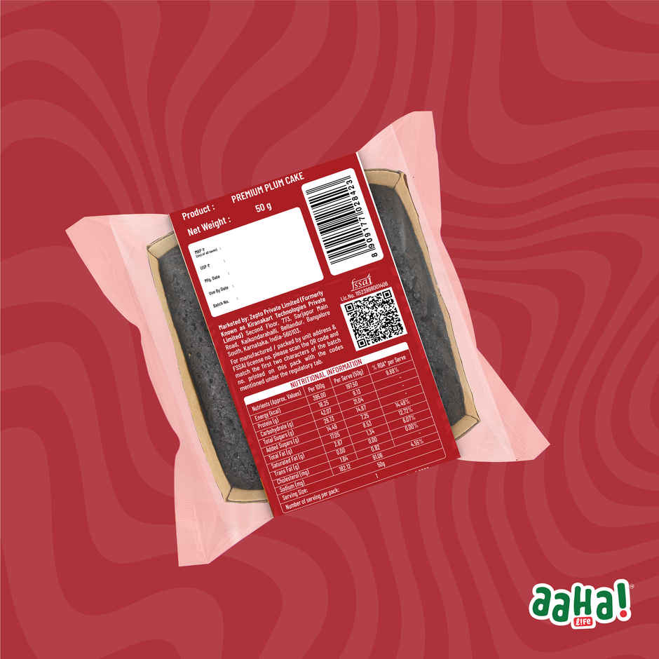 Aaha Life Premium Plum Cake - Buy at ₹30 Online | Instant Delivery - Zepto