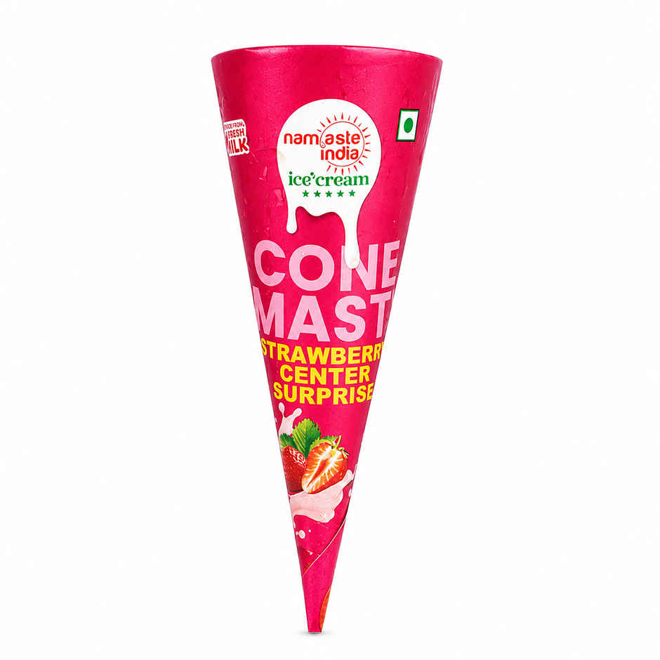 Namaste India Strawberry Center Surprise Ice Cream Cone - Buy at ₹48 ...