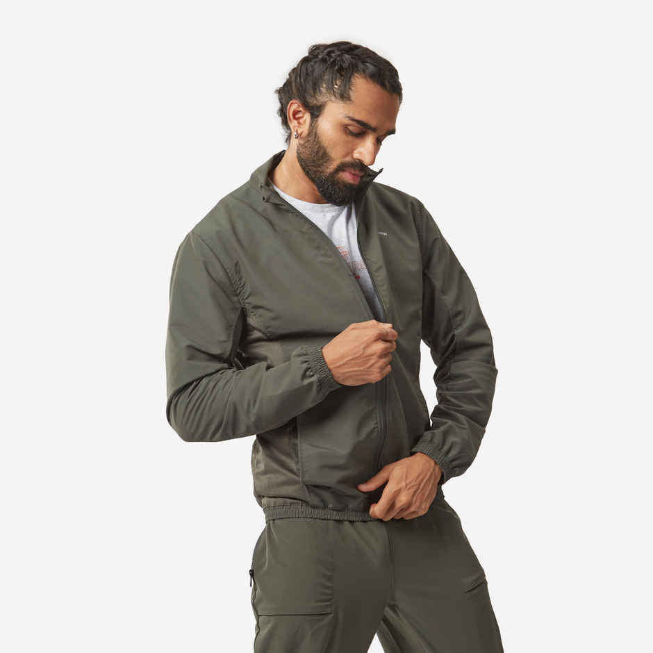 Buy Domyos By Decathlon Men's Fitness Tracksuit Jacket | Khaki - M ...
