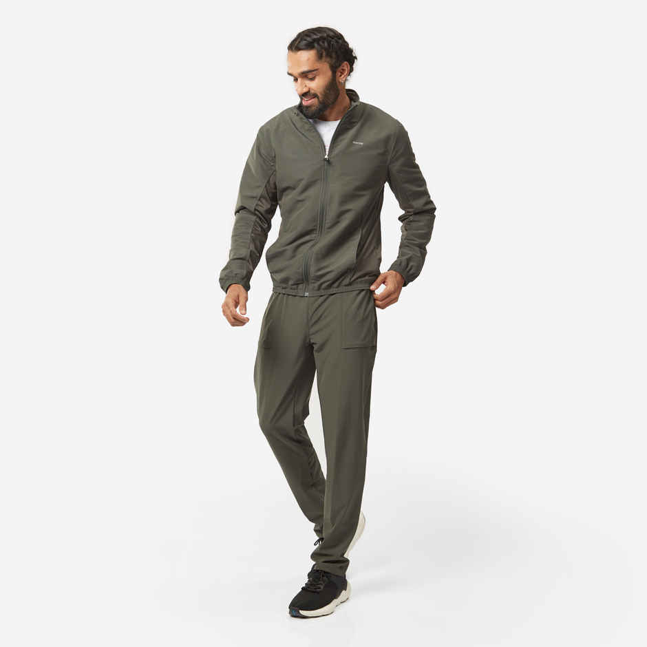 Buy Domyos By Decathlon Men's Fitness Tracksuit Jacket | Khaki - L ...