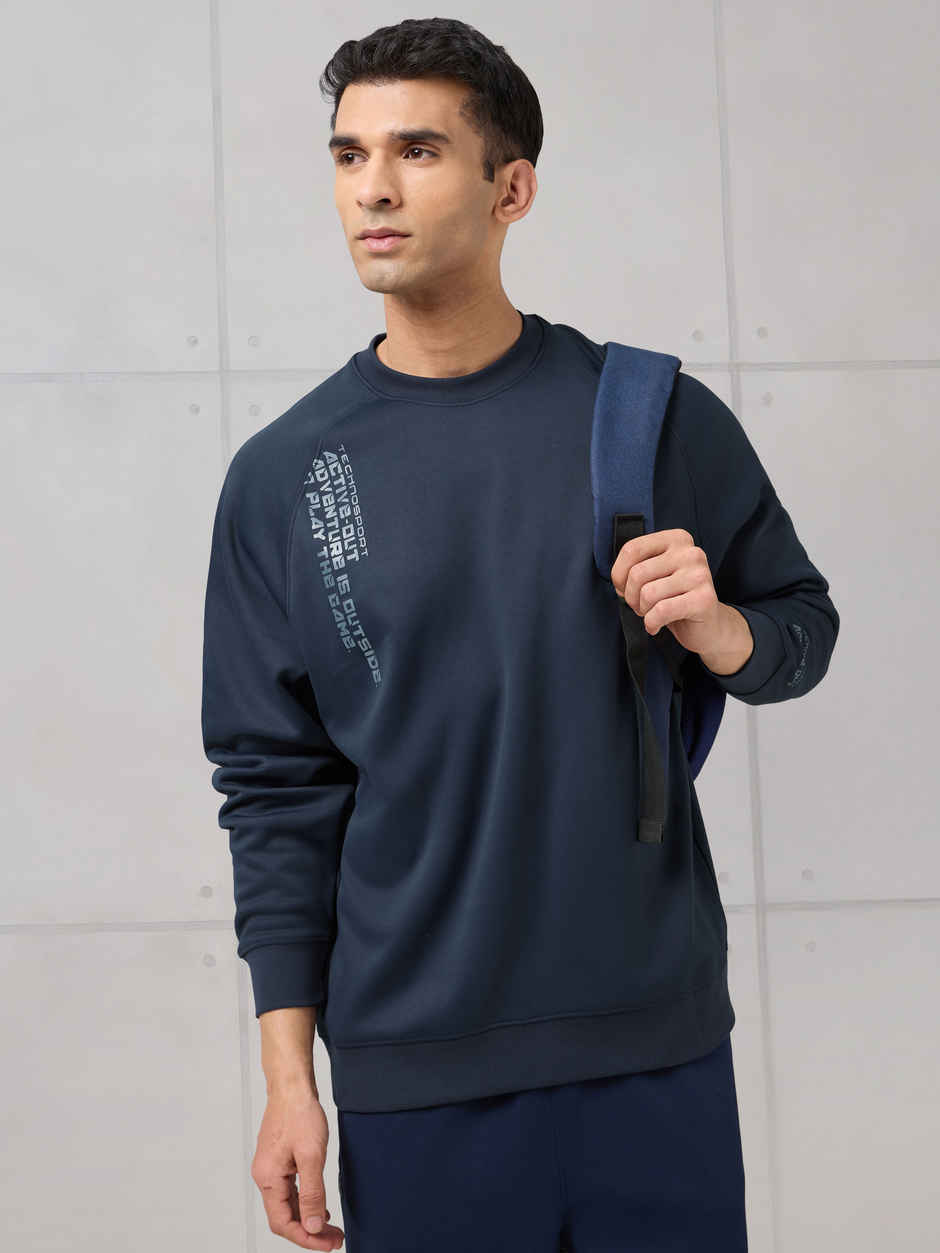 Buy Technosport Men's Slim Fit Printed Active Sweatshirt with ...