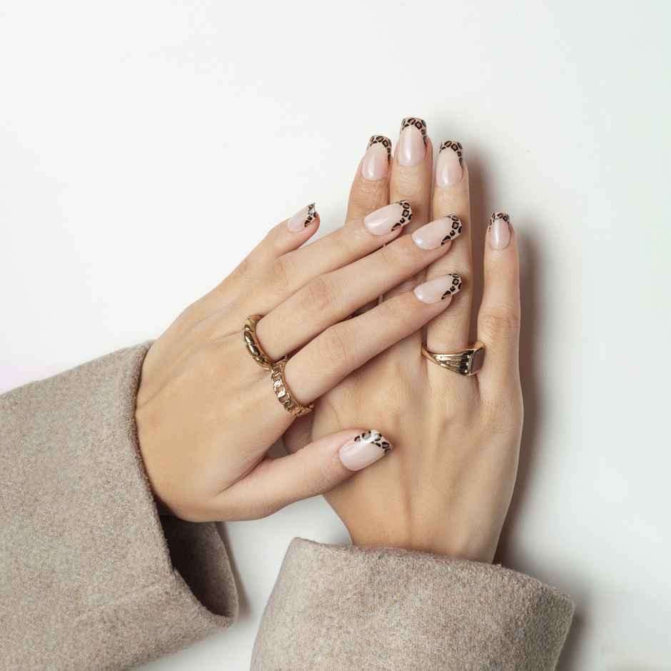 Buy Pep Nails Safari Chic Medium Square Animal Print Soft Gel Reusable ...