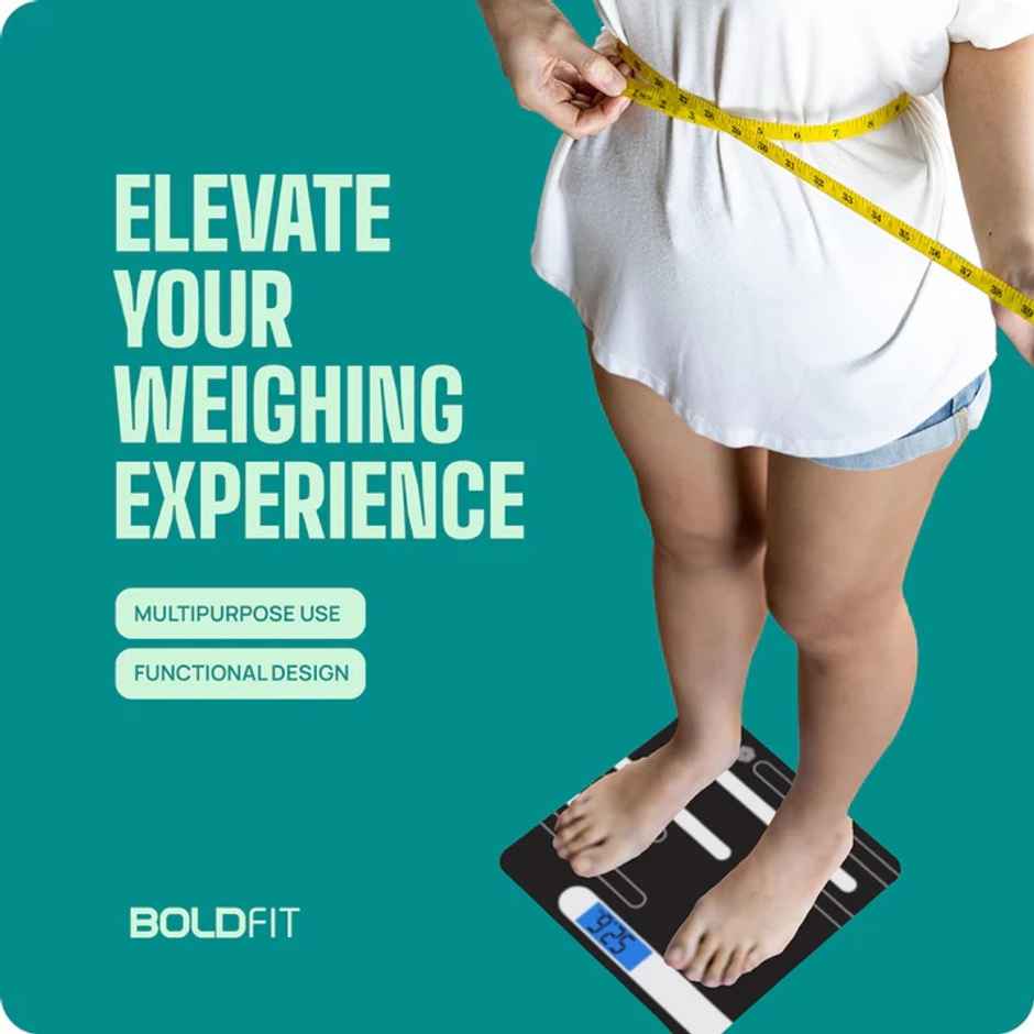 Boldfit Weight Machine For Body Weight Lcd Display Black Max Weight 180 ...