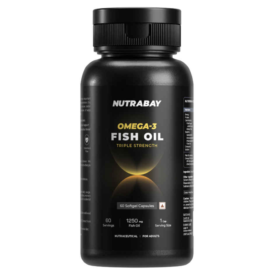 Buy Nutrabay Pro Omega 3 Fish Oil Triple Strength 1000Mg 60Capsules ...