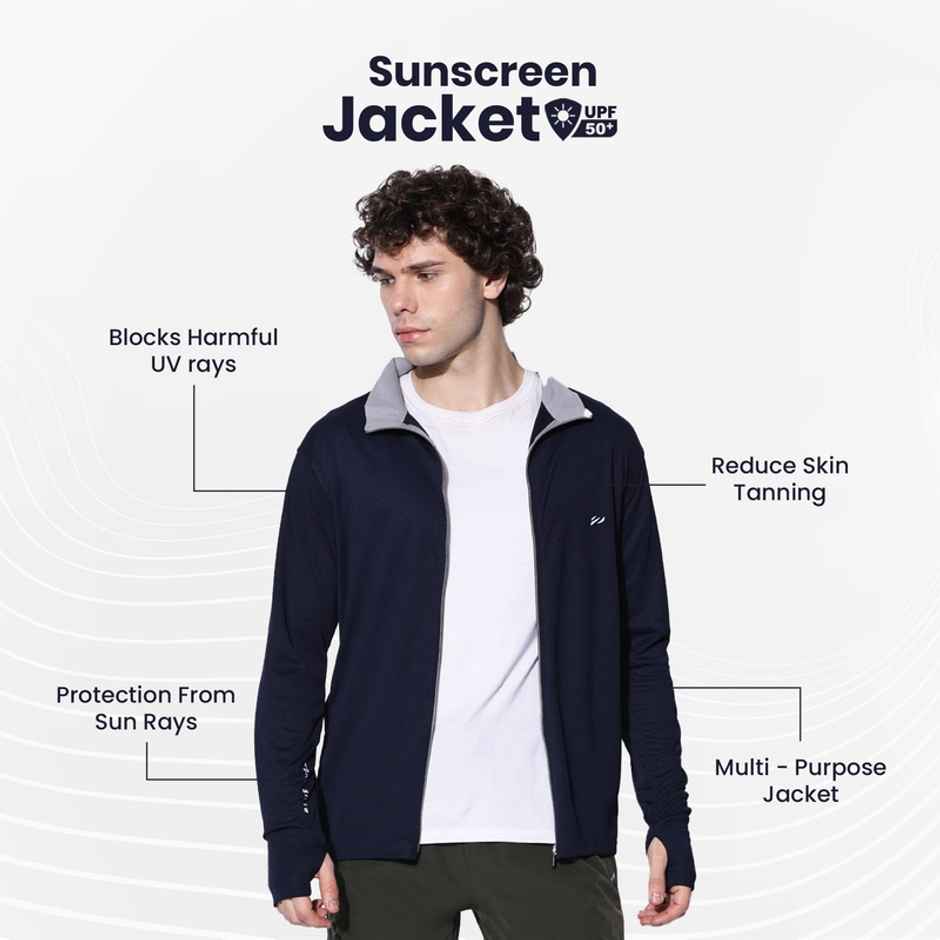 Buy Blue Tyga Men's Sunscreen Jacket - Sje0001 | Navy | L Online ...