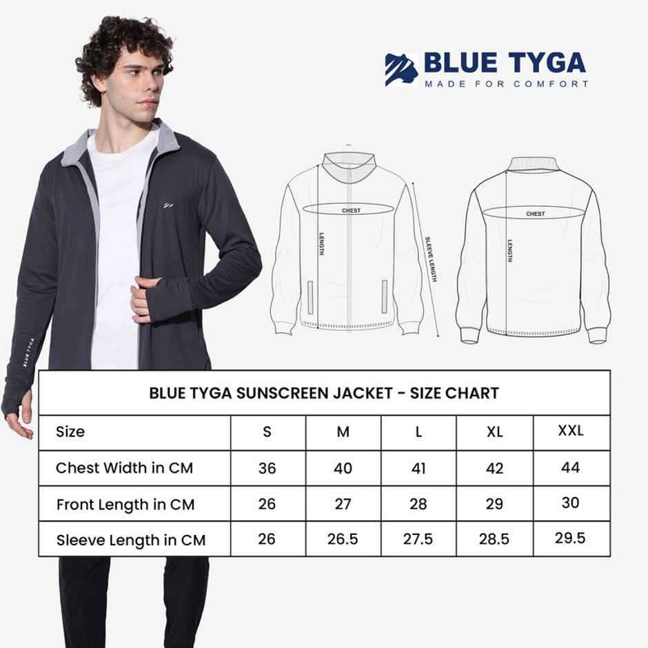 Buy Blue Tyga Men's Sunscreen Jacket - Sje0001 | Charcoal | L Online ...