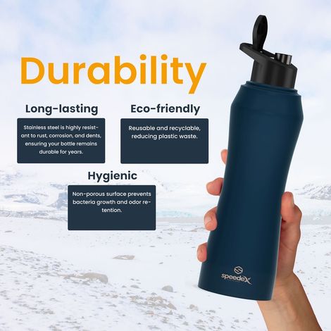 Buy Speedex Glacia Stainless Steel 1 Litre Water Bottle for Men Woman ...