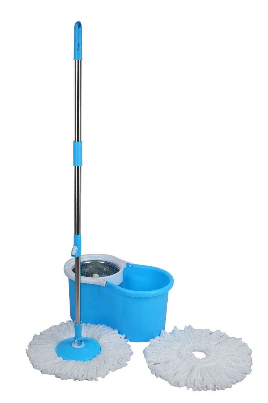 Buy Esquire Elegant Blue 360 Spin Steel Bowl Bucket Mop Set With an Additional Refill - Color ...