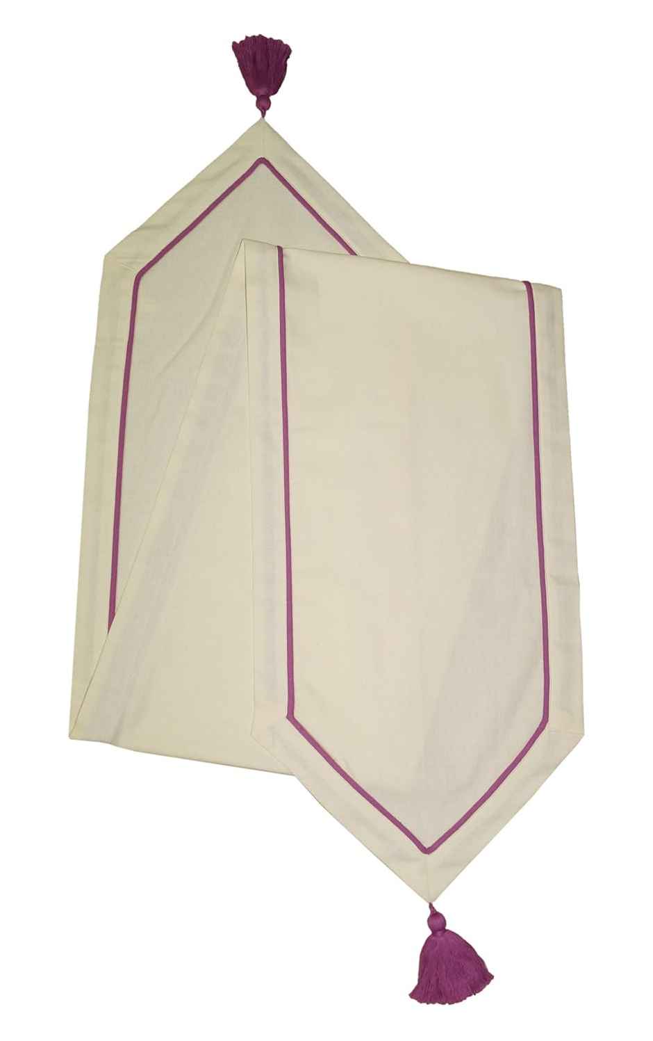 Lushomes Table Runner for 6 Seater Dining Table - Cream with Grey ...